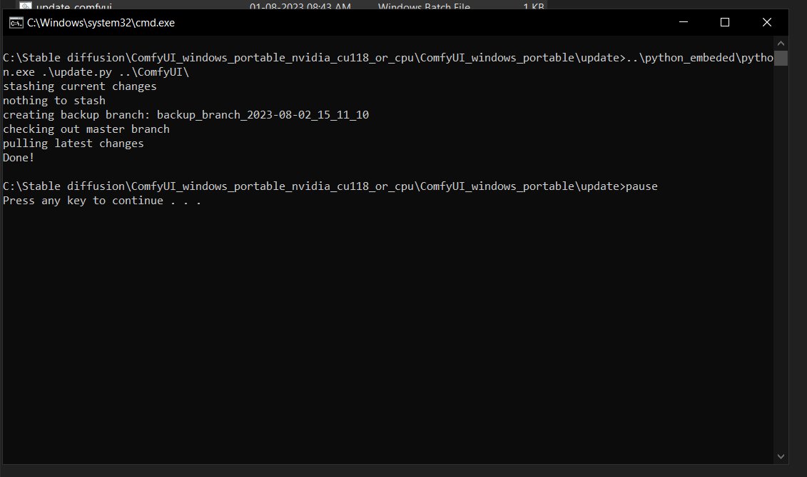 How do I update this thing? Whenever I press update_comfyui, it says to press any key, then it ...