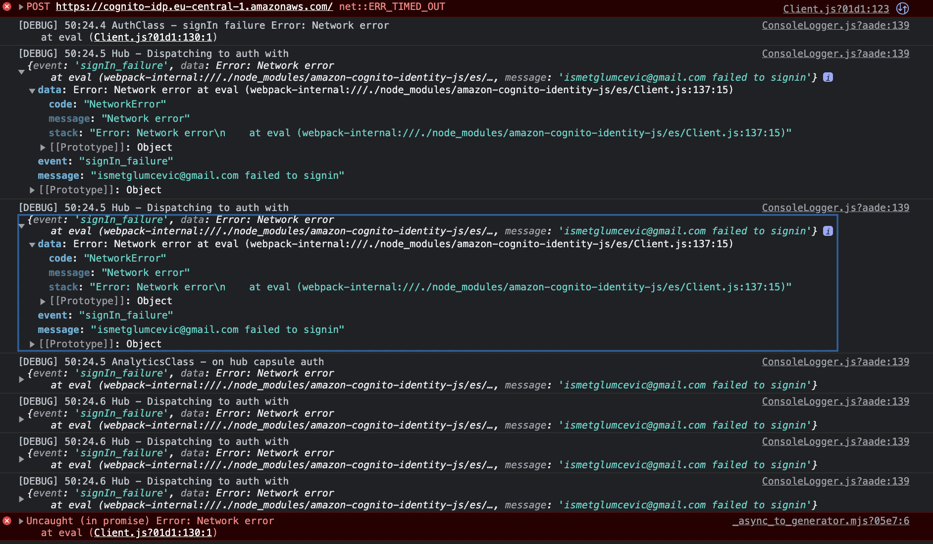Amplify cognito auth don't work propetly when is IPv6 automatically · Issue #10875 · aws-amplify ...