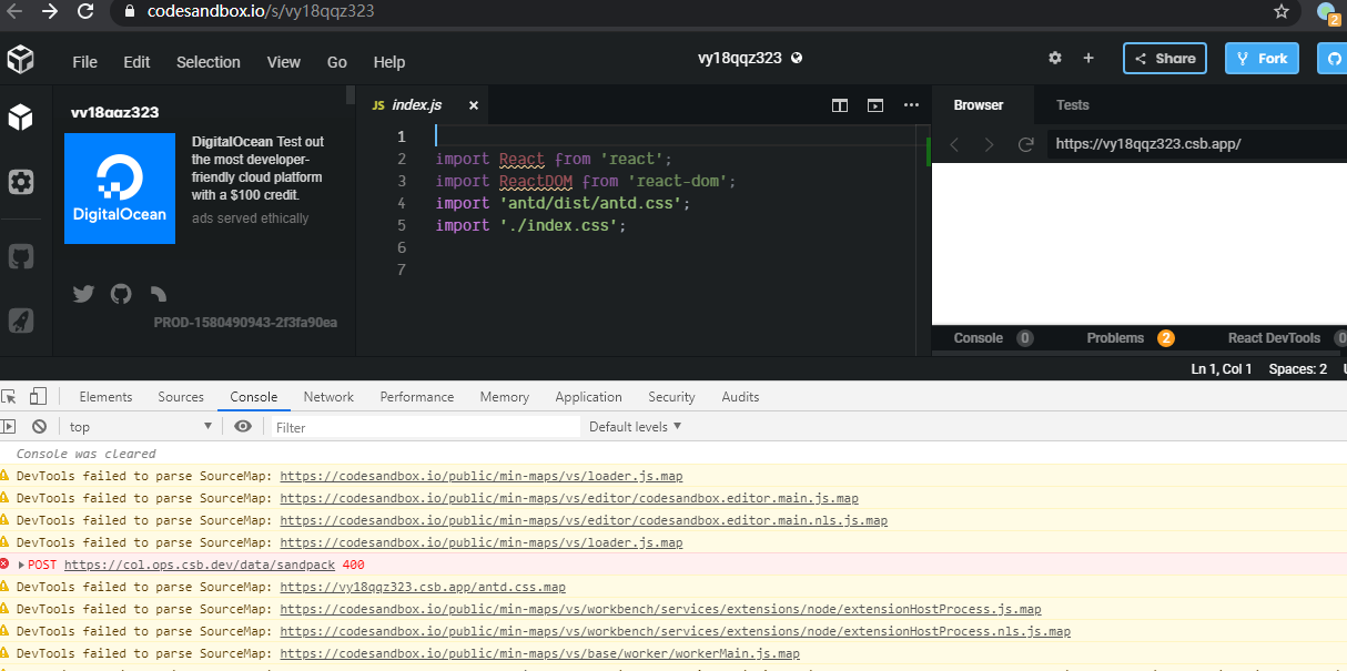 Empty page when accessing https://codesandbox.io homepage · Issue #3447 · codesandbox ...