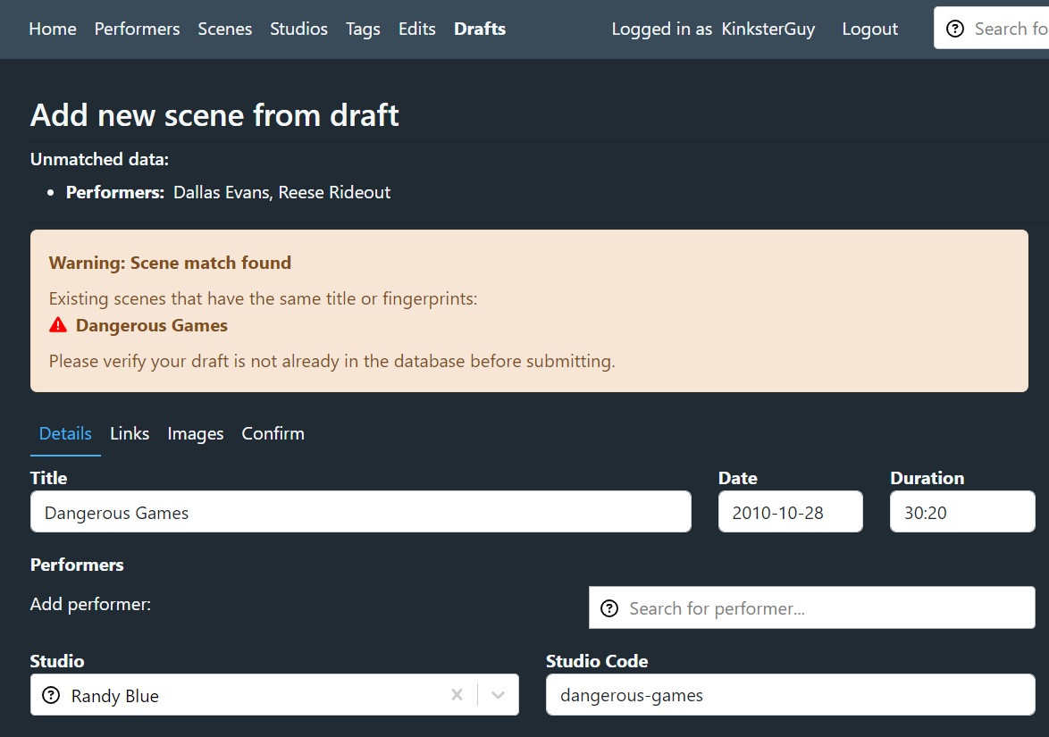 [RFC] Info Request | Scene matching: understanding how stash decides if a scene matches or not ...