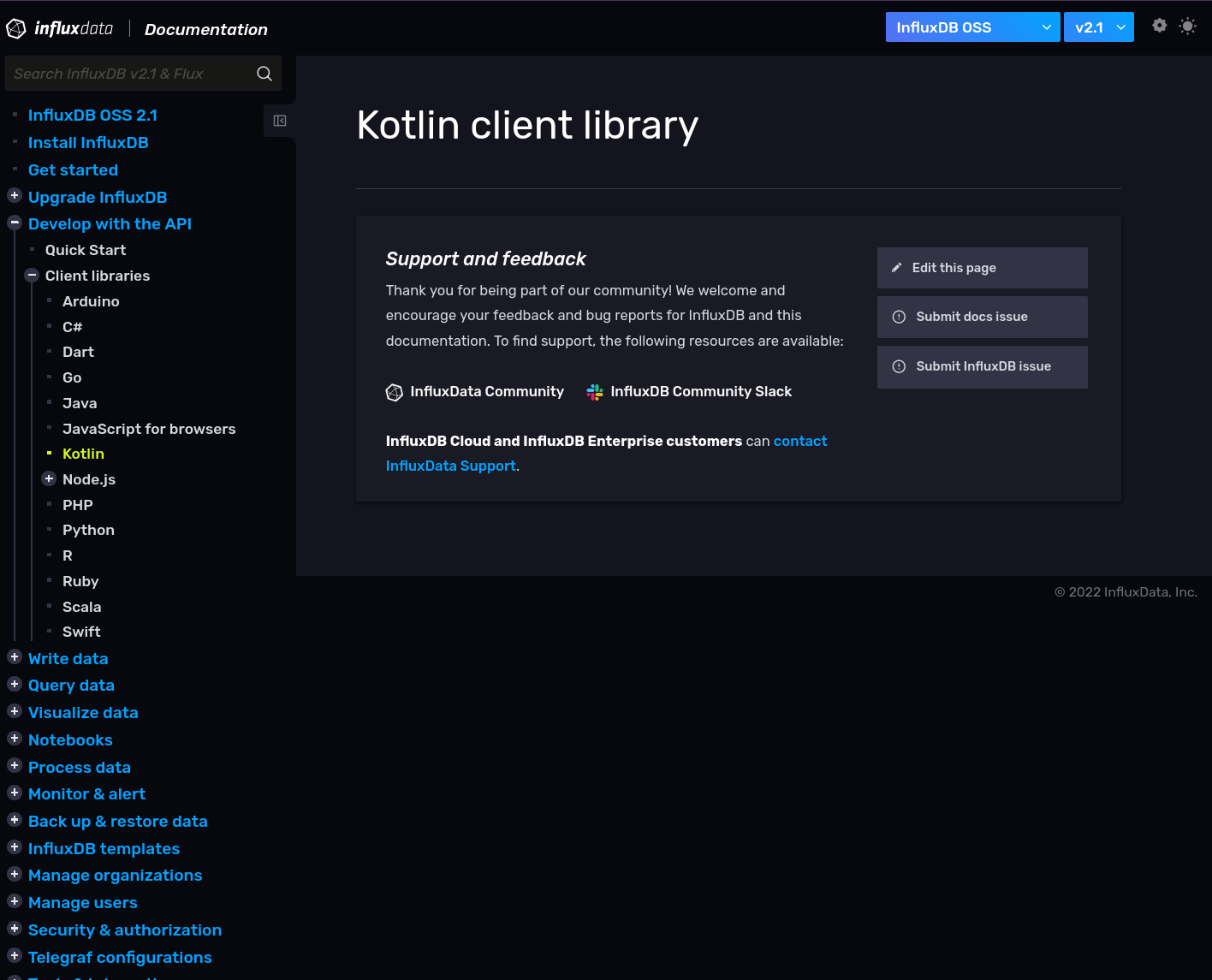 Kotlin client library docs empty · Issue #3797 · influxdata/docs-v2 · GitHub