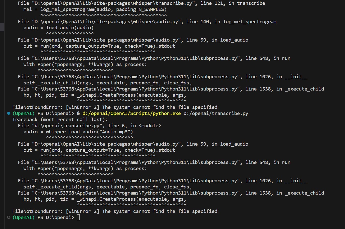 Strange error · openai whisper · Discussion #1546 · GitHub