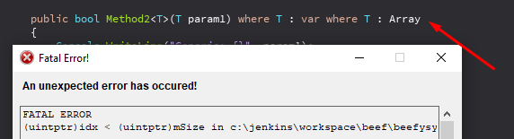 Crash while typing generic constraint · Issue #352 · beefytech/Beef · GitHub