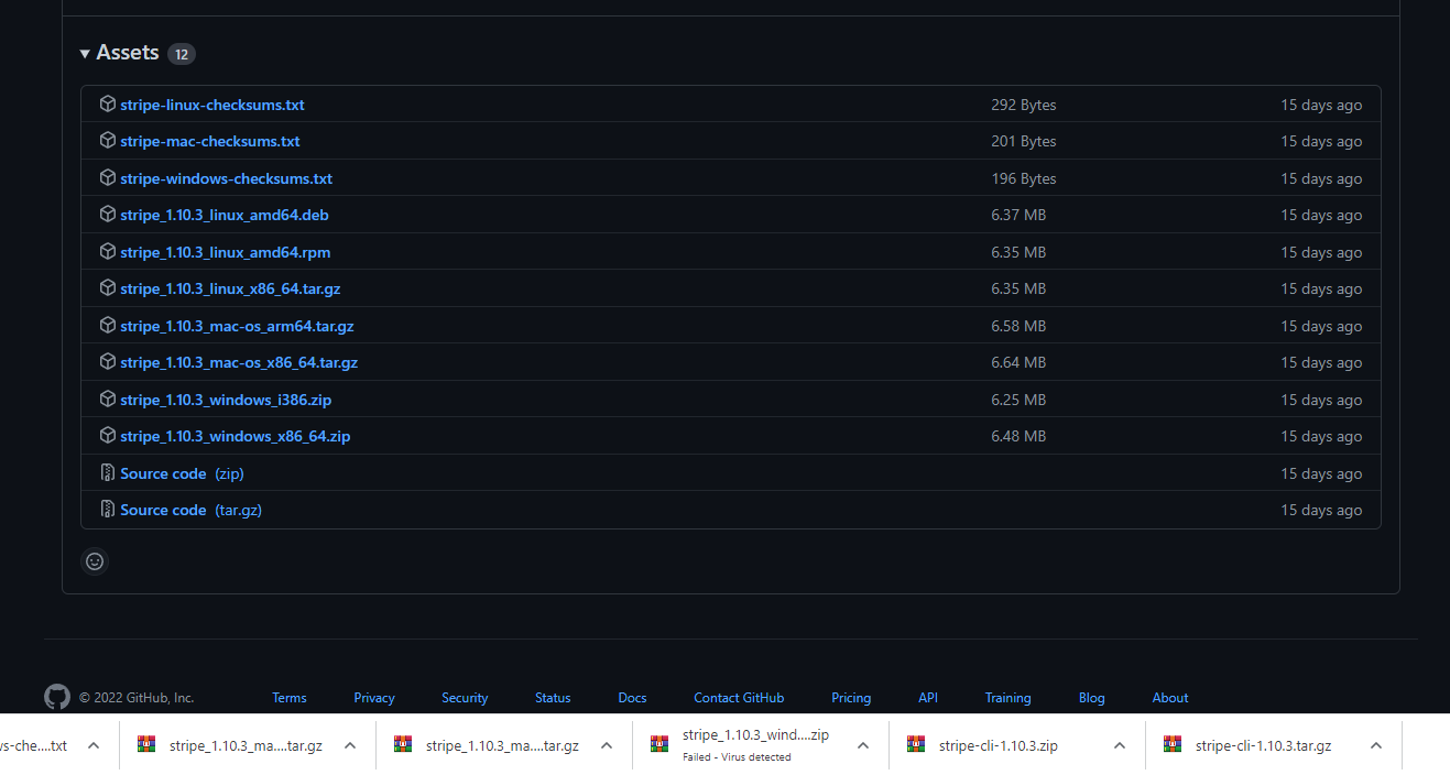Stripe - Virus Detected · Issue #894 · stripe/stripe-cli · GitHub