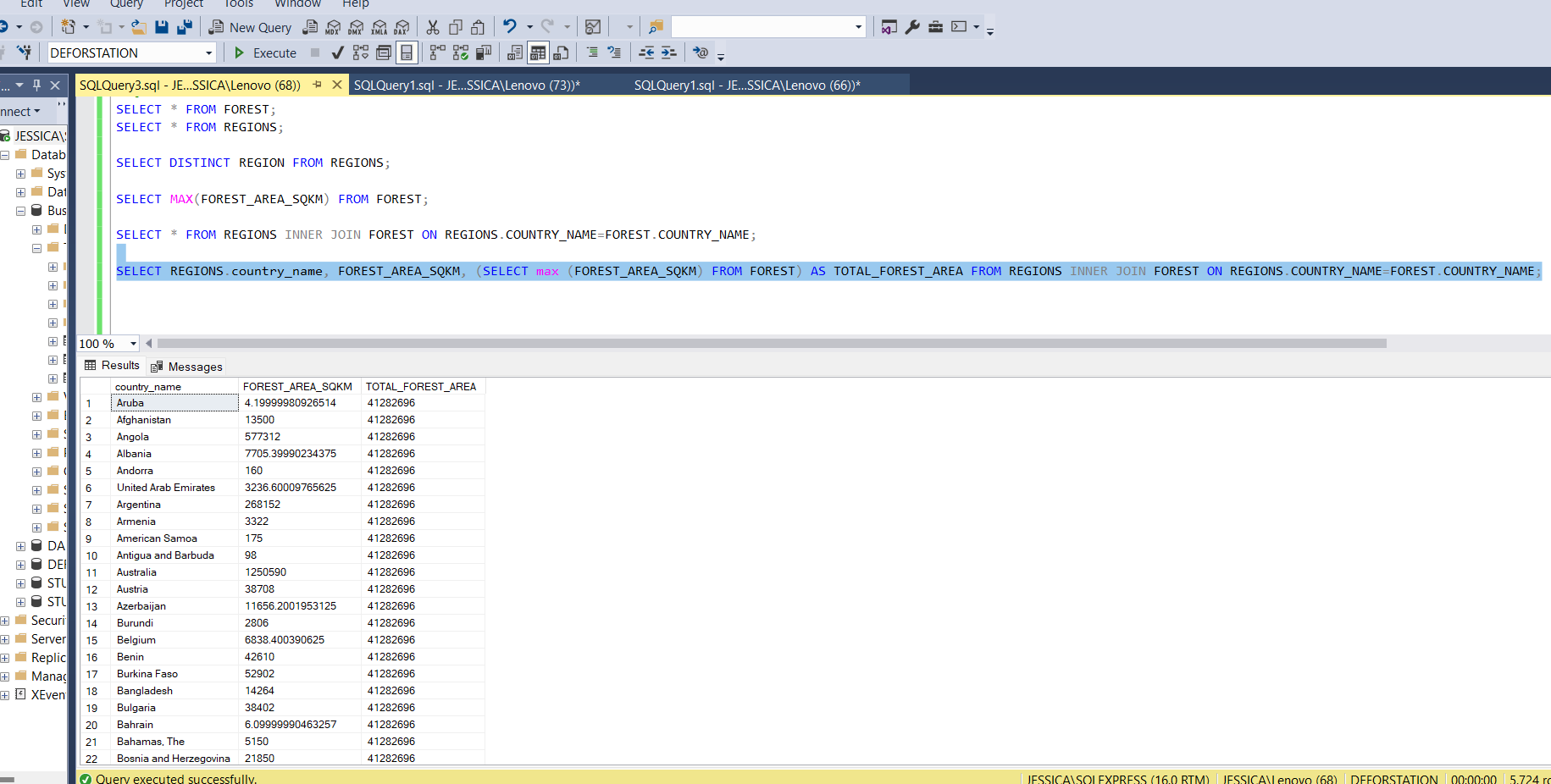 GitHub - Jessie-Watt/Deforestation-Analysis-Using-SQL