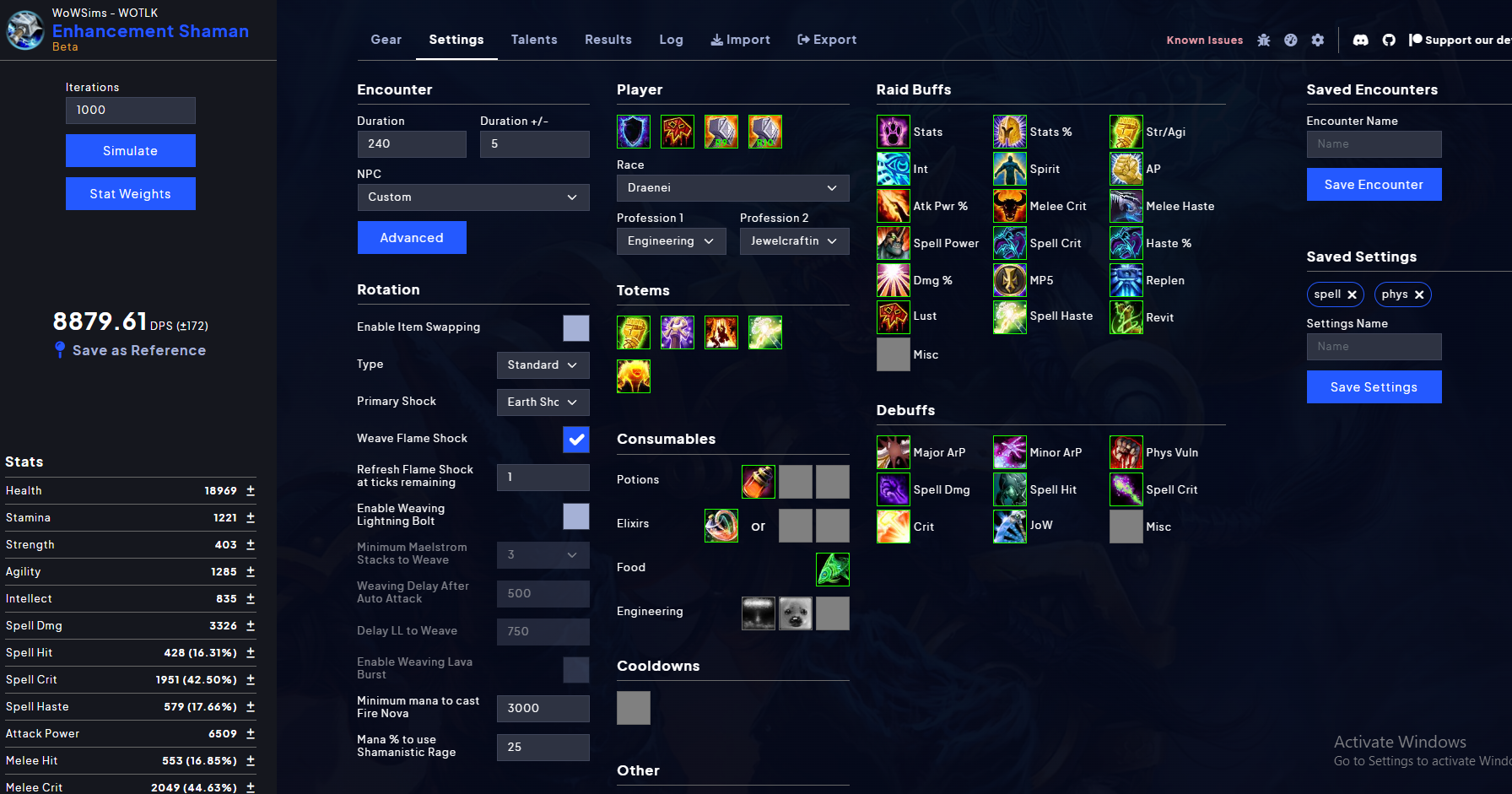 Item swaps in enhancement shaman sim is broken · Issue #2693 · wowsims/wotlk · GitHub