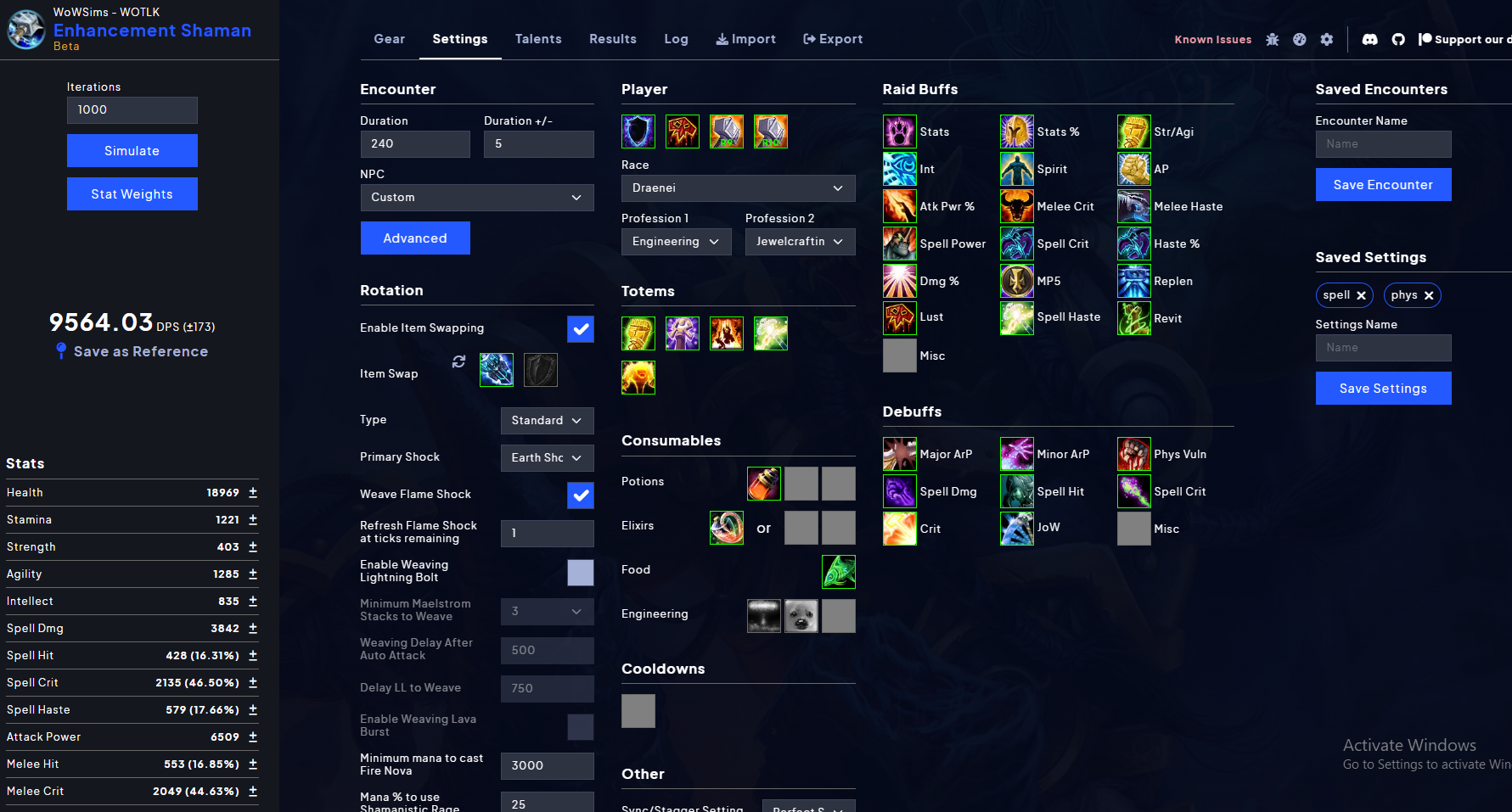 Item swaps in enhancement shaman sim is broken · Issue #2693 · wowsims/wotlk · GitHub