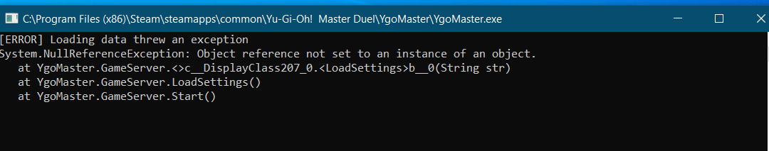 Loading data threw an exception · Issue #225 · pixeltris/YgoMaster · GitHub