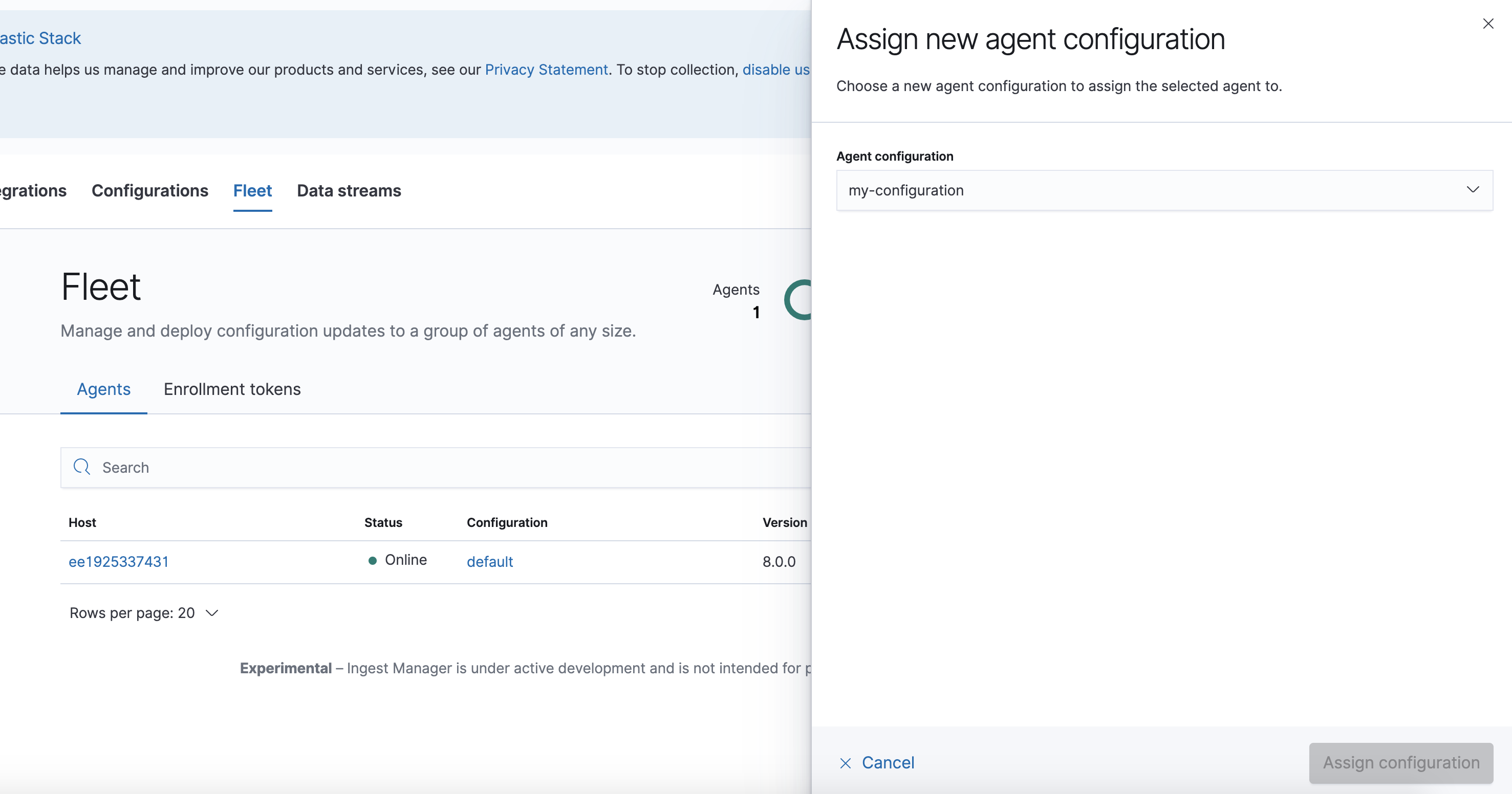 Ingest Manager: can't assign configuration · Issue #65671 · elastic/kibana · GitHub