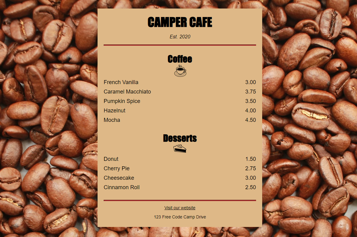 GitHub - kylehraja/CafeMenu: Created a realistic café menu using ...