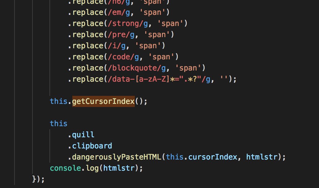 How to paste the processed content to the editor's cursor position ...