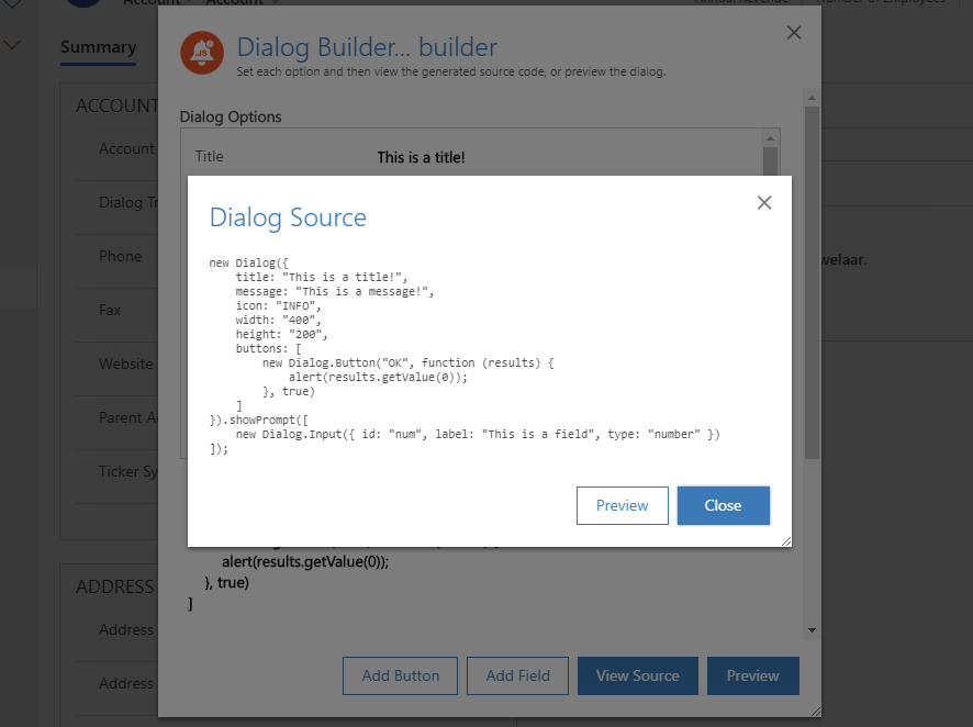 Dialog Builder Examples