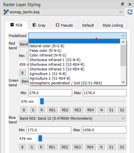 Color Space Explorer: customize Predefined Multiband Colors Create issue · Issue #23 · EnMAP-Box ...