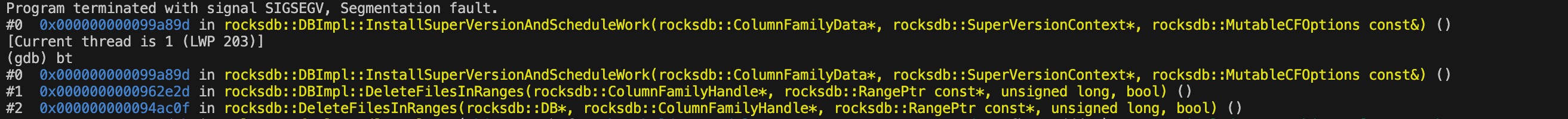 Segmentation Fault When Use Deletefilesinranges · Issue 11640 · Facebook Rocksdb · Github