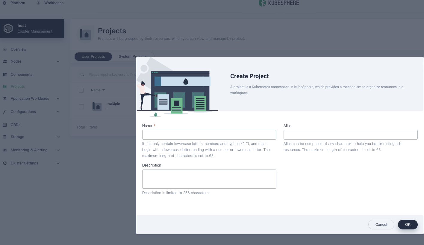 admin can add multiple clusters for a regular project · Issue #2362 · kubesphere/kubesphere · GitHub