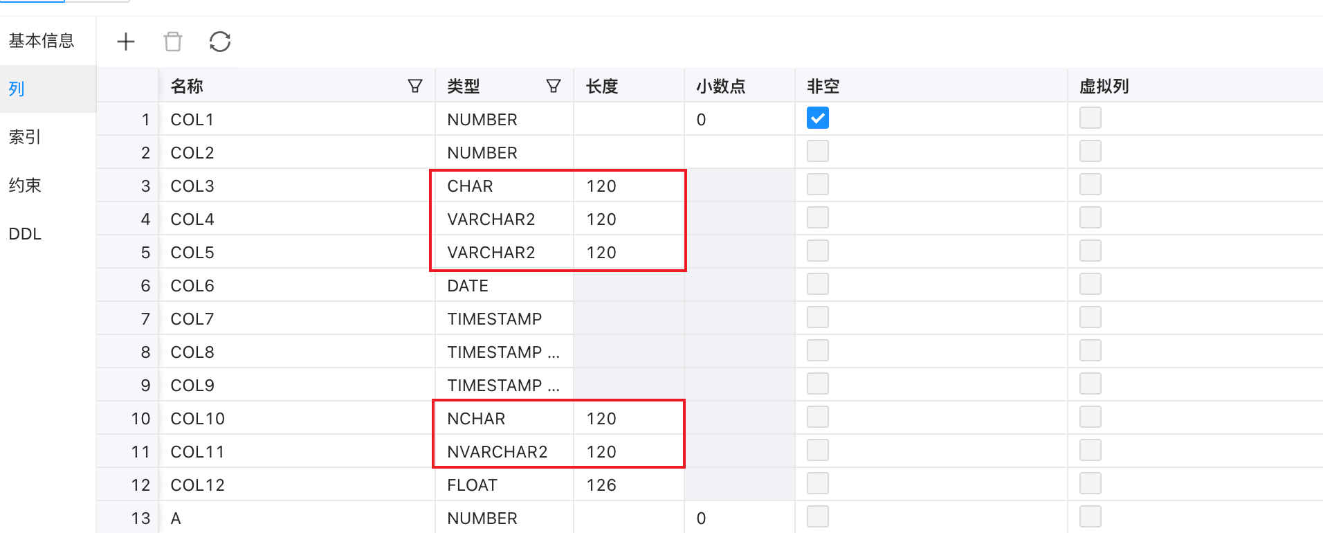 [Bug]: String data type do not show “length” when viewing the column information of a table ...