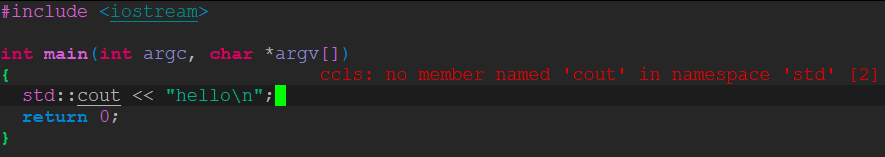 the std::cout should in but not in the candidate list · Issue #385 · MaskRay/ccls · GitHub