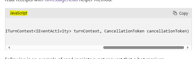 Override Onteamsreadreceiptasync Sample Code Is C Not Javascript