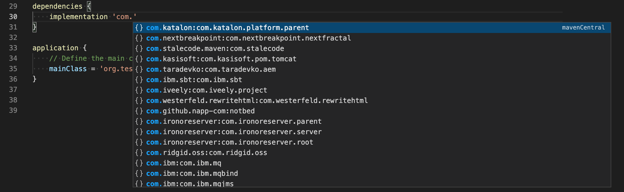 Improve Completion Quality When Querying Maven Central · Issue 981 · Microsoft Vscode Gradle