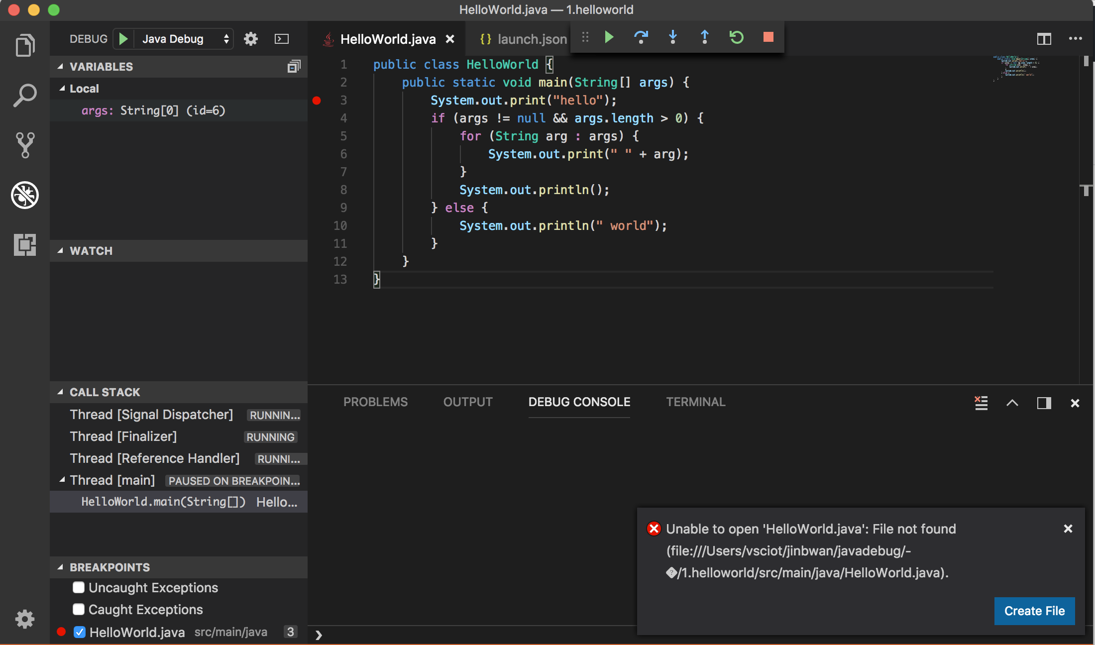 [Mac] Cannot jump to the stacktrace's source correctly when the project directory contains ...