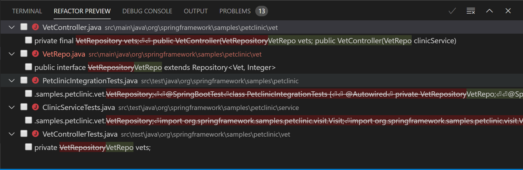 Should provide buttons to select/unselect all changes when preview a workspace edit · Issue ...