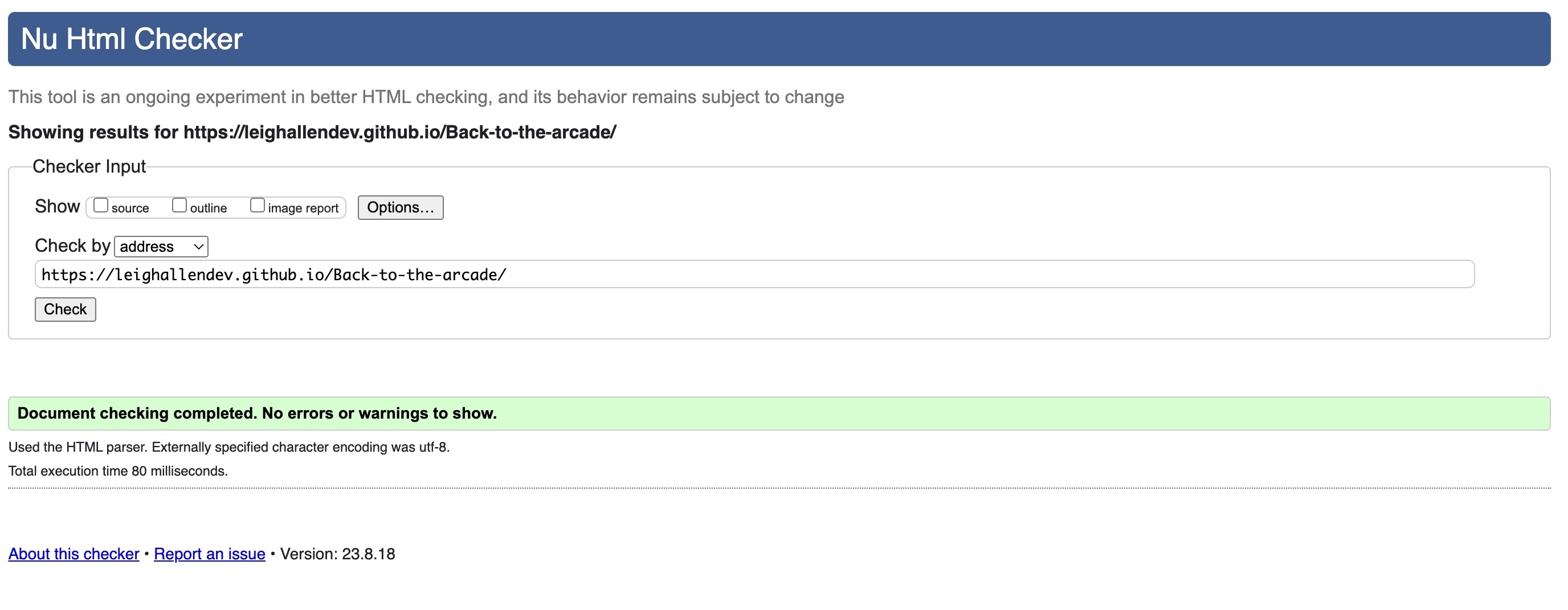 GitHub - LeighAllenDev/Back-to-the-arcade: Code Institute Portfolio Project 01