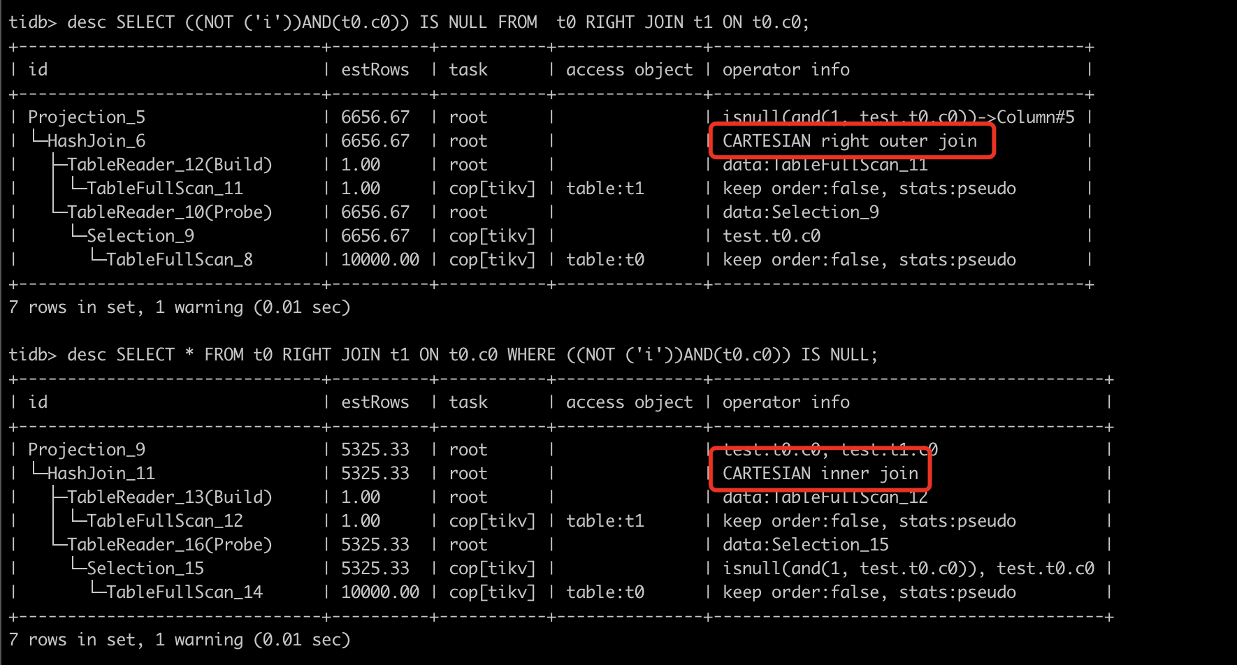 Unexpected Results by RIGHT JOIN · Issue #38654 · pingcap/tidb · GitHub