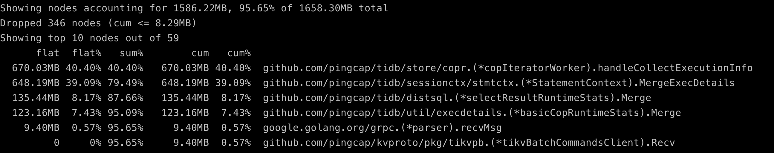 Track the memory usage of Runtime Info · Issue #44047 · pingcap/tidb · GitHub