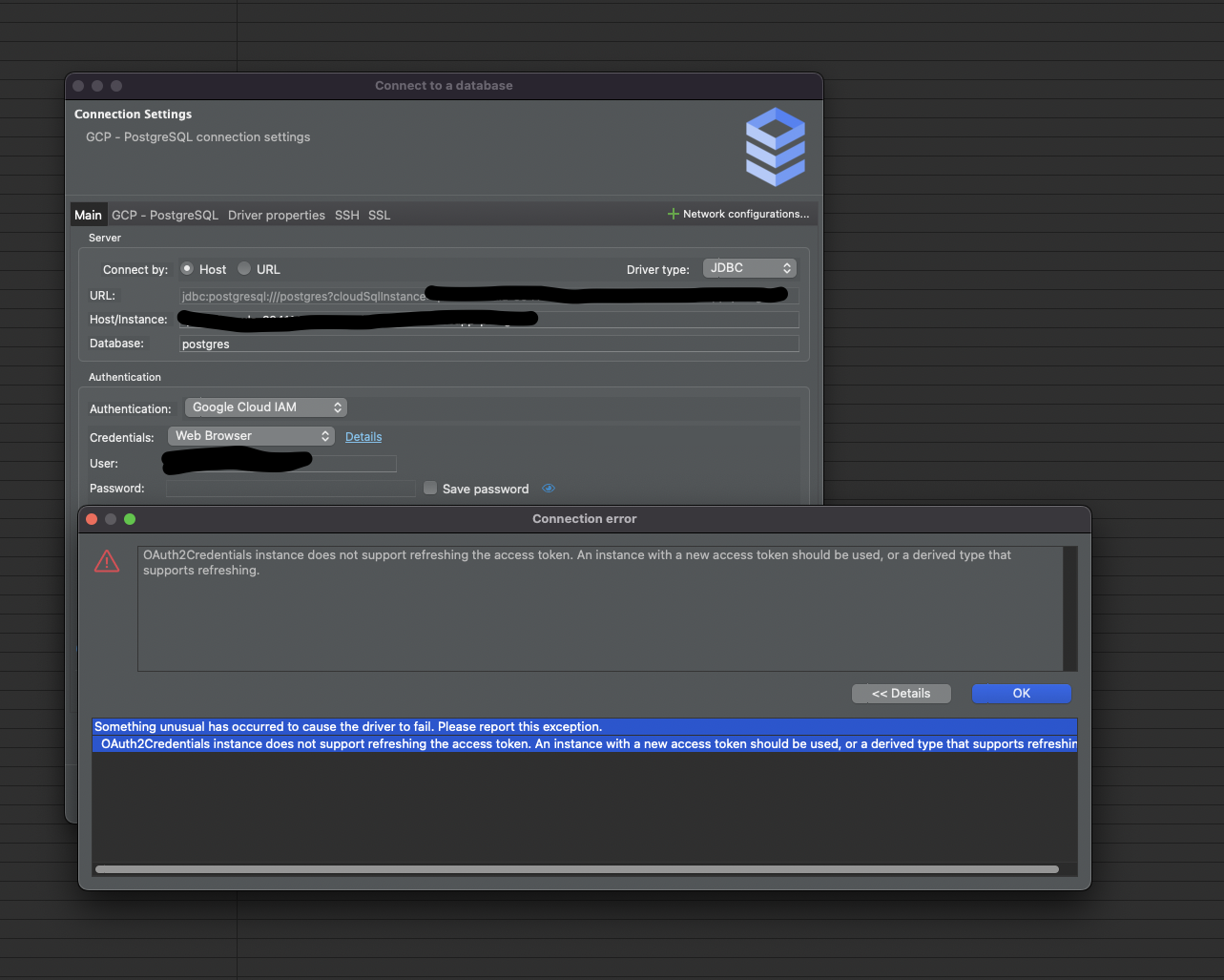 Failure to authenticate to GCP Cloud Sql · Issue #21204 · dbeaver/dbeaver · GitHub