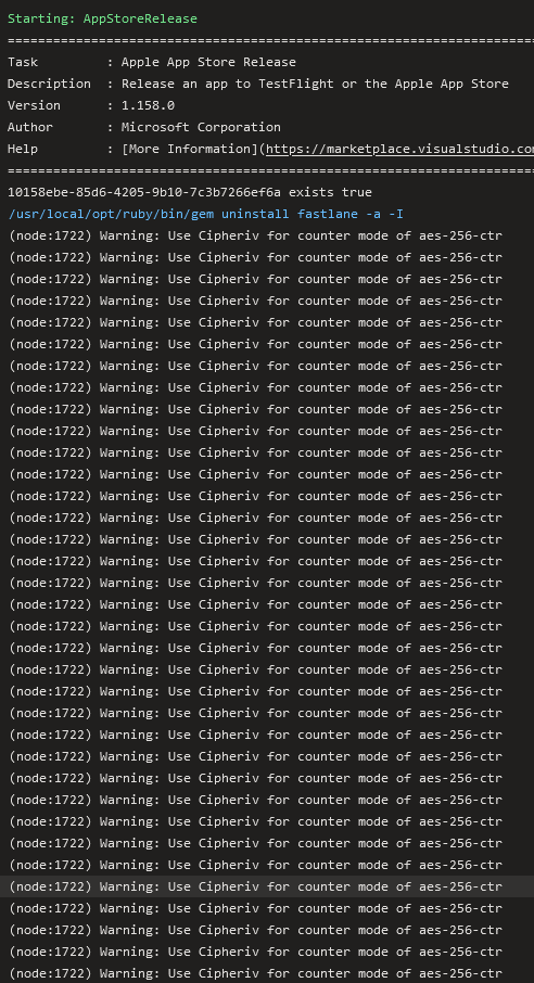 [All extension tasks] Warning: Use Cipheriv for counter mode of aes-256-ctr · Issue #159 ...
