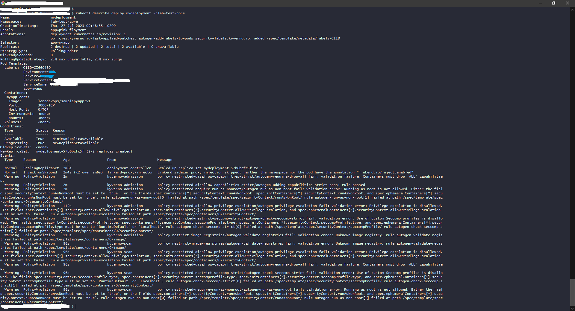 Deleting deployment is not deleting underlying replicaset and pods ...