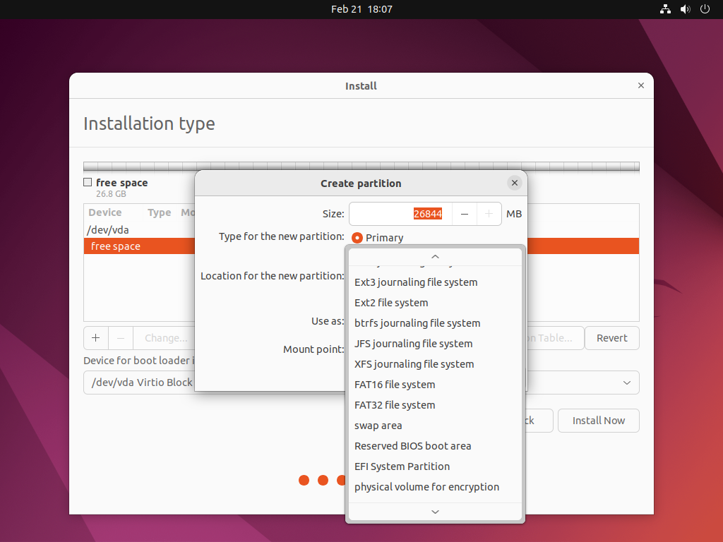 Correct Btrfs filesystem description journaling on selection · Issue #1294 · canonical/ubuntu ...