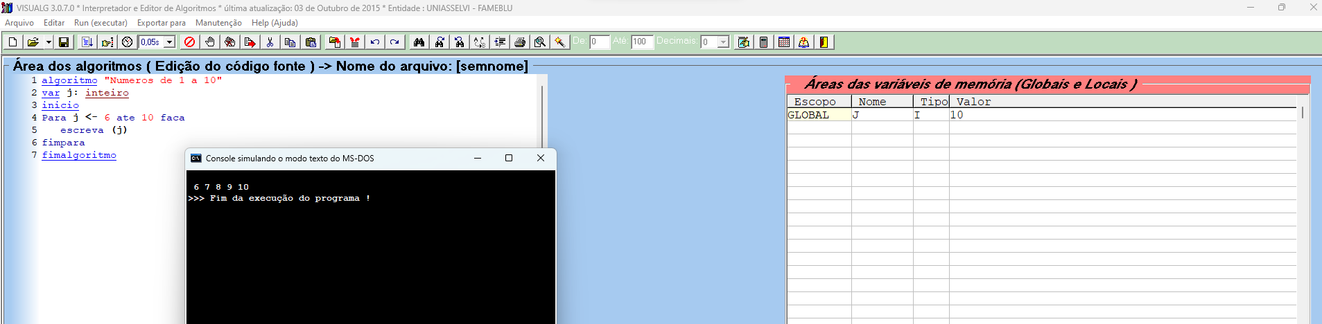 Visual Alg - Erro em algoritmo Para · Issue #478 · DesignLiquido/delegua · GitHub