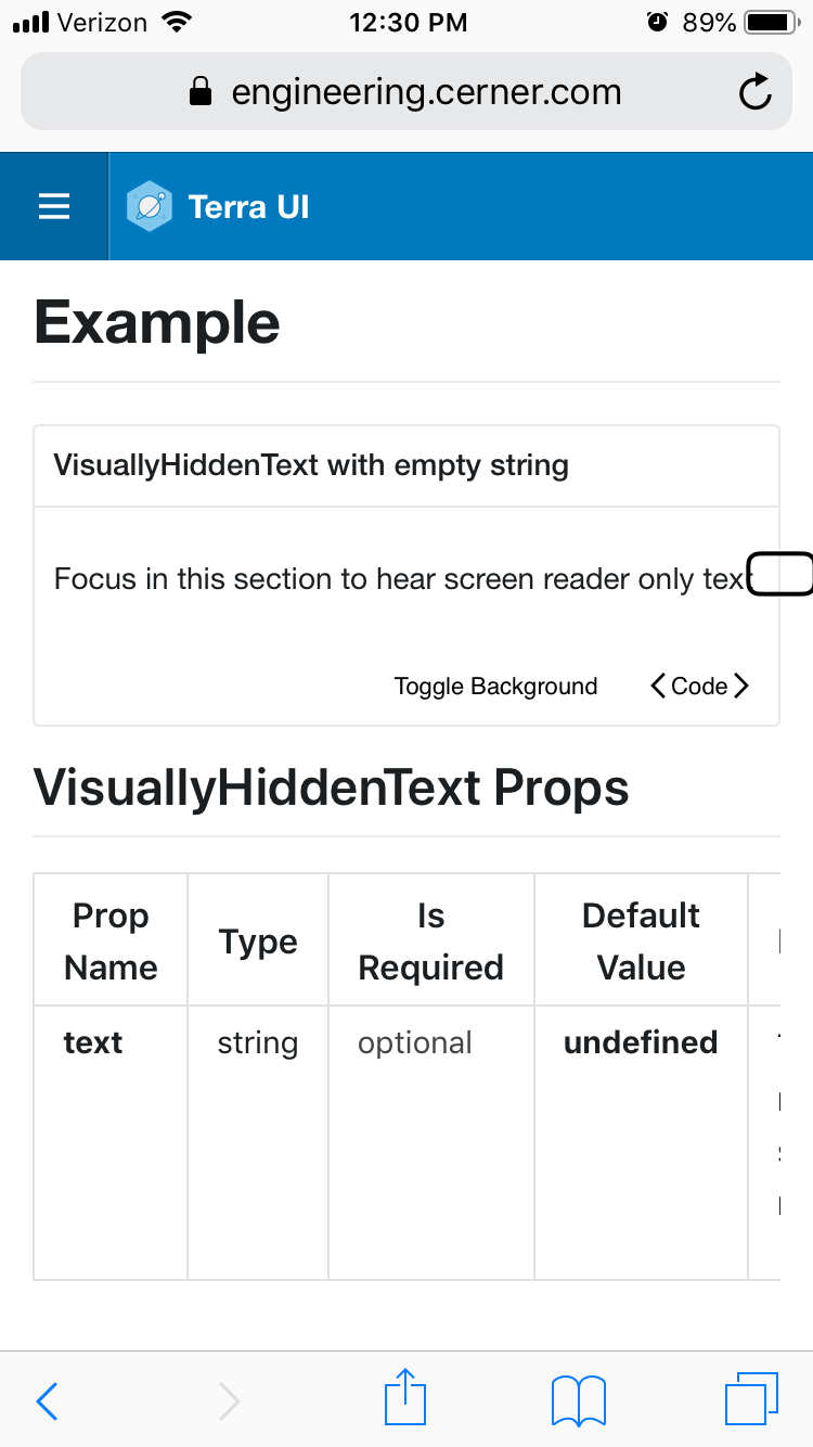 [terra-visually-hidden-text] Focusable on iOS · Issue #2491 · cerner/terra-core · GitHub