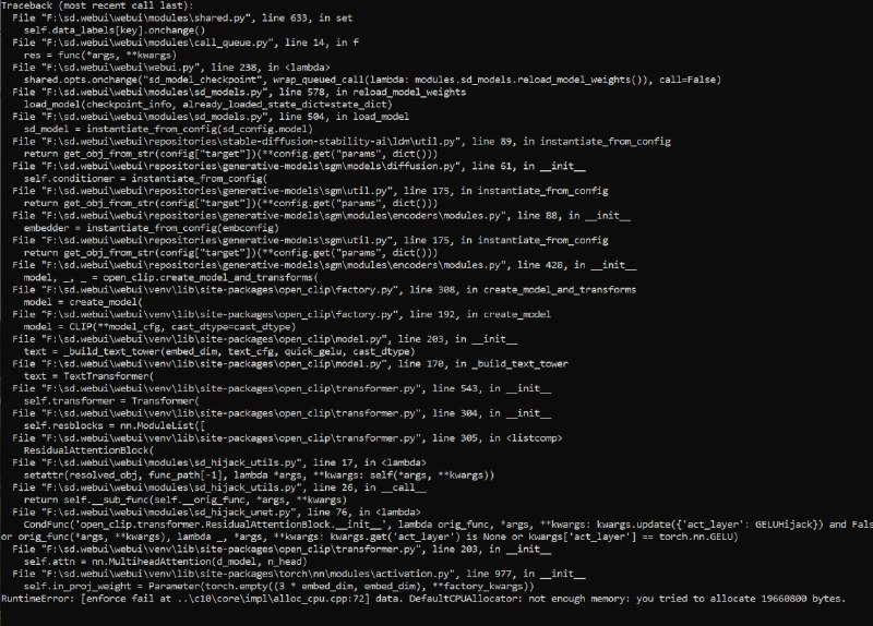 [Bug]: SDXL 1.0 model don't starts · Issue #12081 · AUTOMATIC1111/stable-diffusion-webui · GitHub