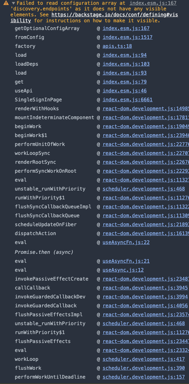 🐛 Bug Report: cannot read "discovery.endpoints" from frontend app · Issue #18291 · backstage ...
