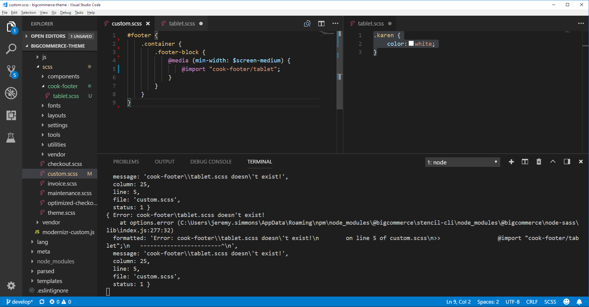 cannot use @import in sass · Issue #387 · bigcommerce/stencil-cli · GitHub