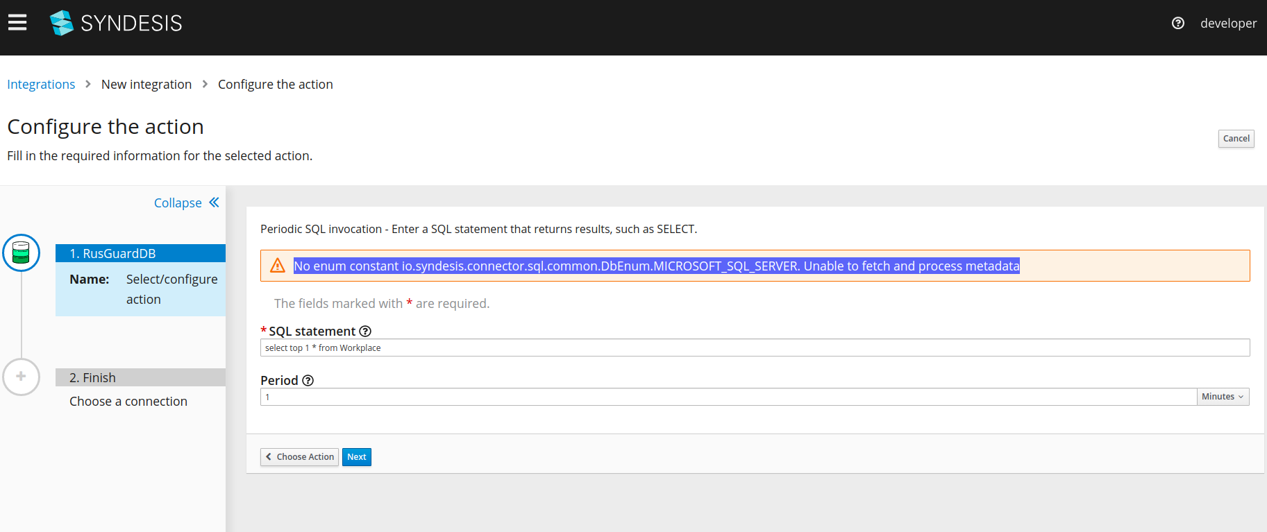 DB-2-DB with mssql jdbc connector - No enum constant io.syndesis ...