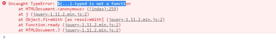 Getting error in console $(...).typed is not a function · Issue #354 · mattboldt/typed.js · GitHub