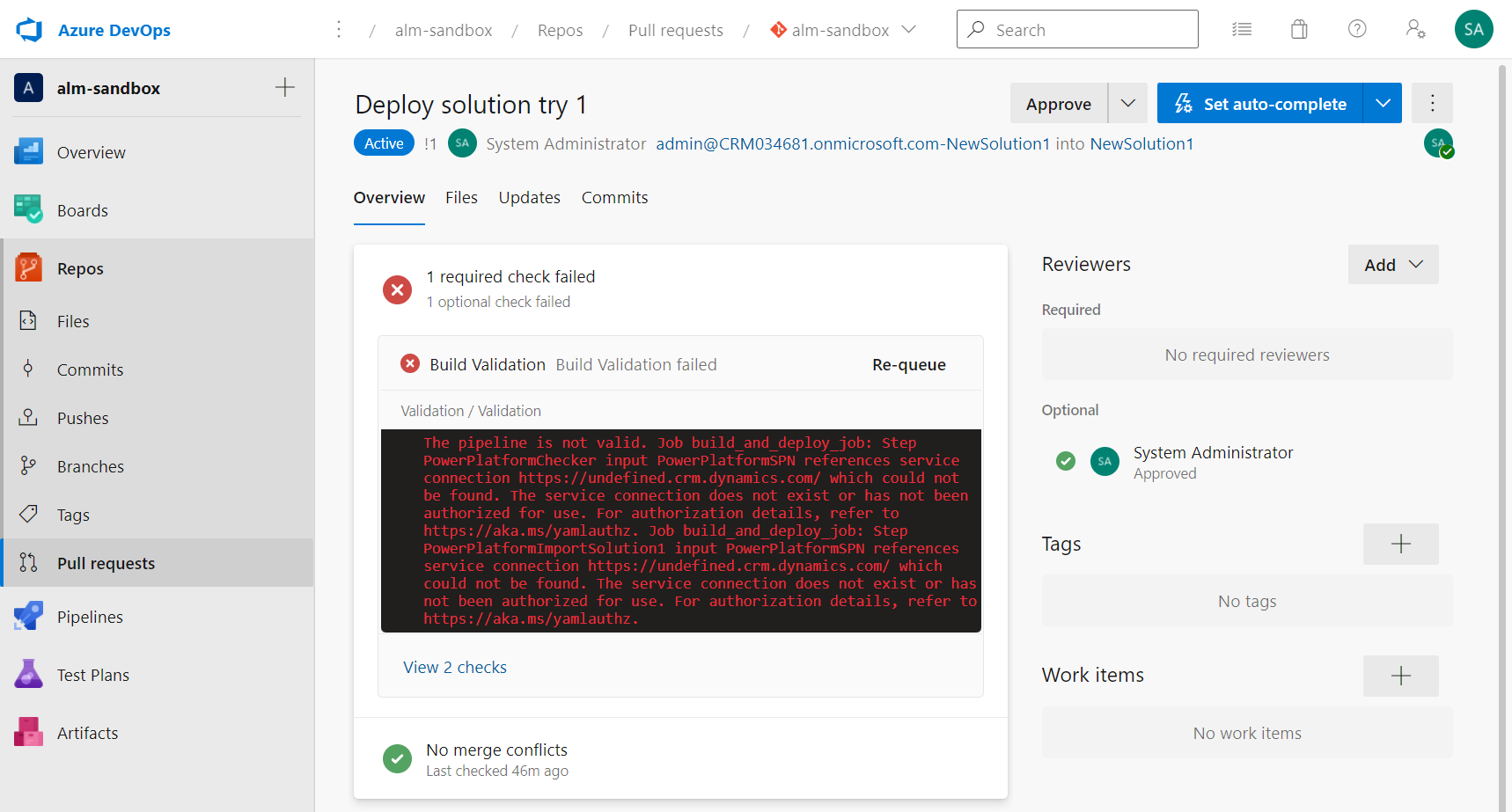 [ALM Accelerator - BUG]: export-solution-to-git - Update Deployment Settings - permission error ...