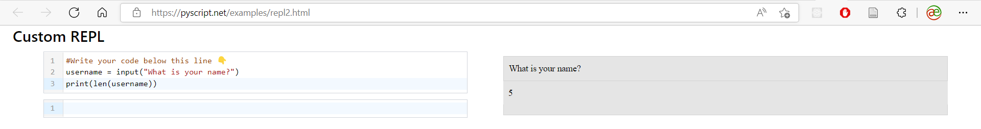 REPL2 not honoring input string · Issue #492 · pyscript/pyscript · GitHub