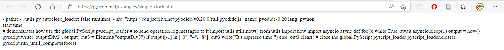 Clock demo fail · Issue #495 · pyscript/pyscript · GitHub