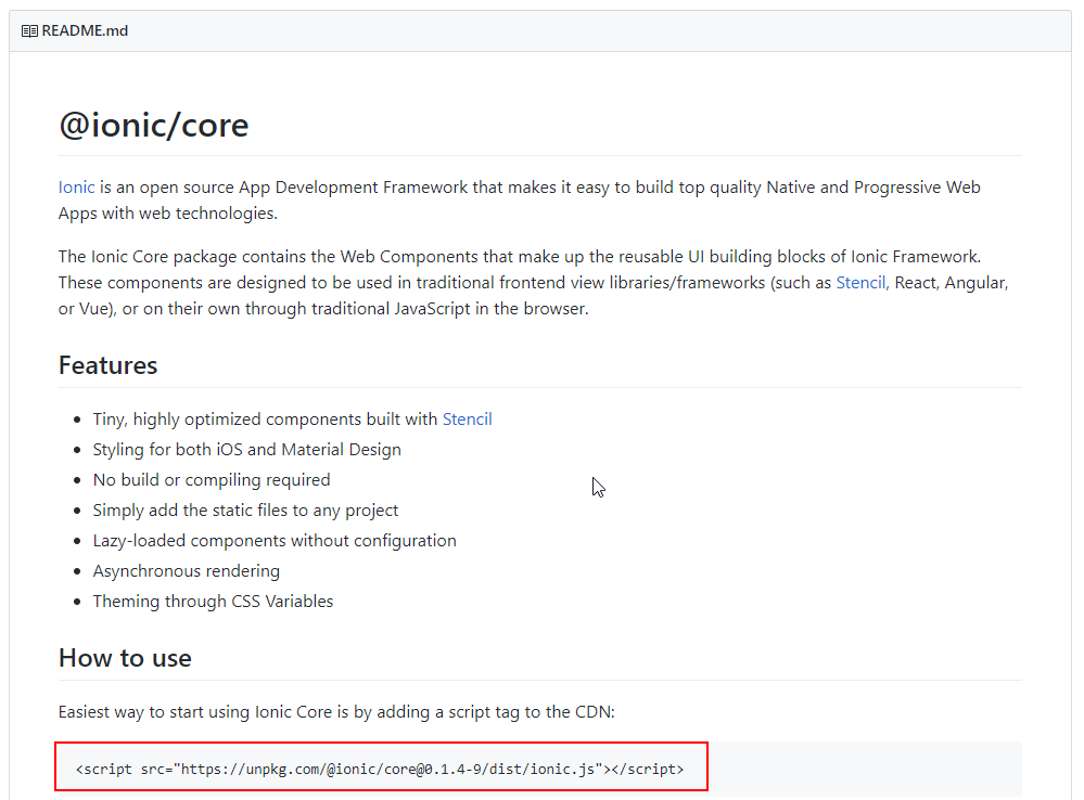 Chore Readme Outdated 400 Alpha1 · Issue 14285 · Ionic Teamionic Framework · Github