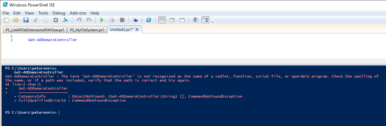 ObjectNotFound: (Get-ADDomainController:String) · Issue #52 ...
