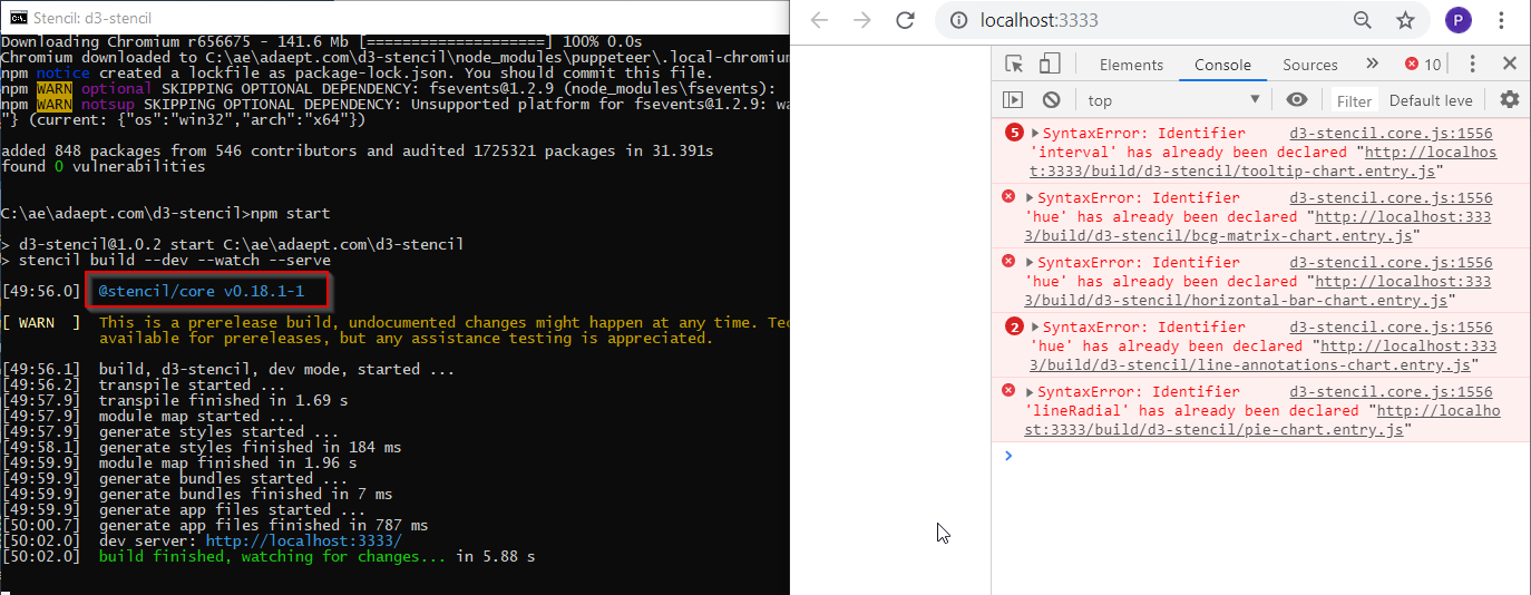 SyntaxError: Identifier 'interval' has already been declared · Issue #1535 · stenciljs/core · GitHub