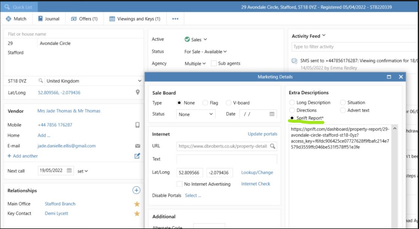DB Roberts(DBR) - Extra field from Marketing Details section(Sprift Report) · Issue #6915 ...