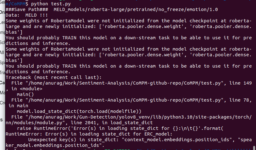 Unexpected Key S In State Dict Context Model Embeddings Position Ids Speaker Model