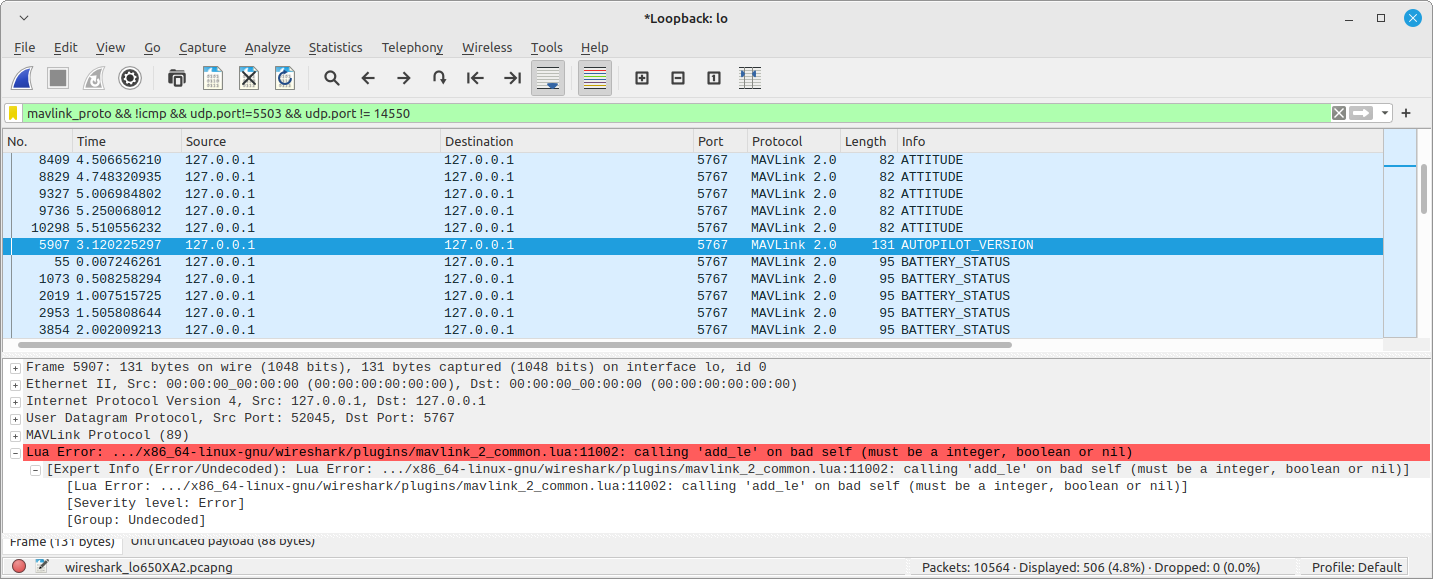 Wireshark Wlua Dissection Of 64 Bit Flag Fields · Issue 852 · Ardupilot Pymavlink · Github