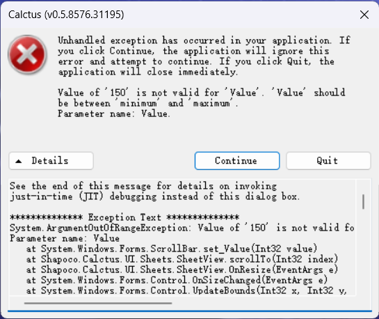 Unhandled exception REPORT · Issue #87 · shapoco/calctus · GitHub