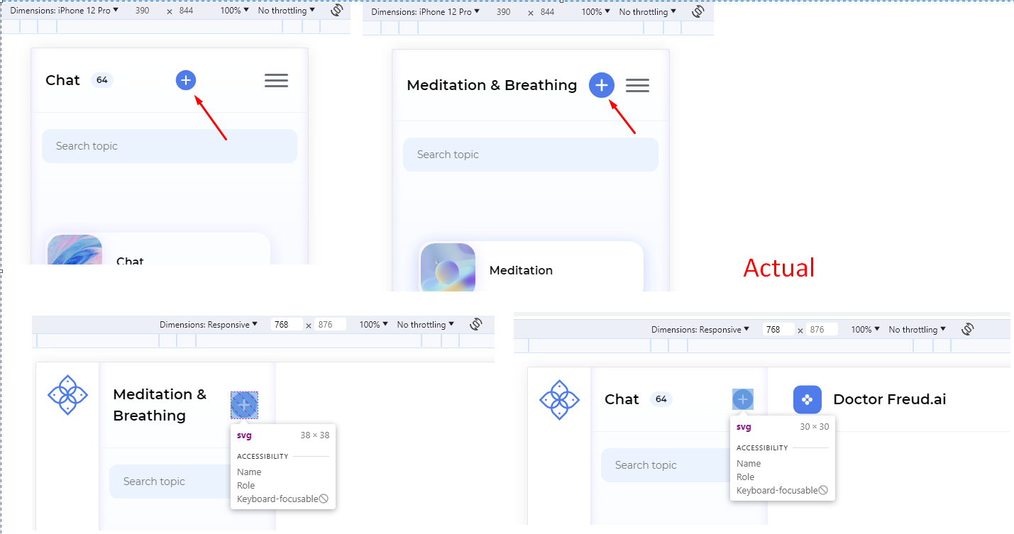 Make "+" buttons identical on the Chat sidebar and Meditation sidebar · Issue #337 ...